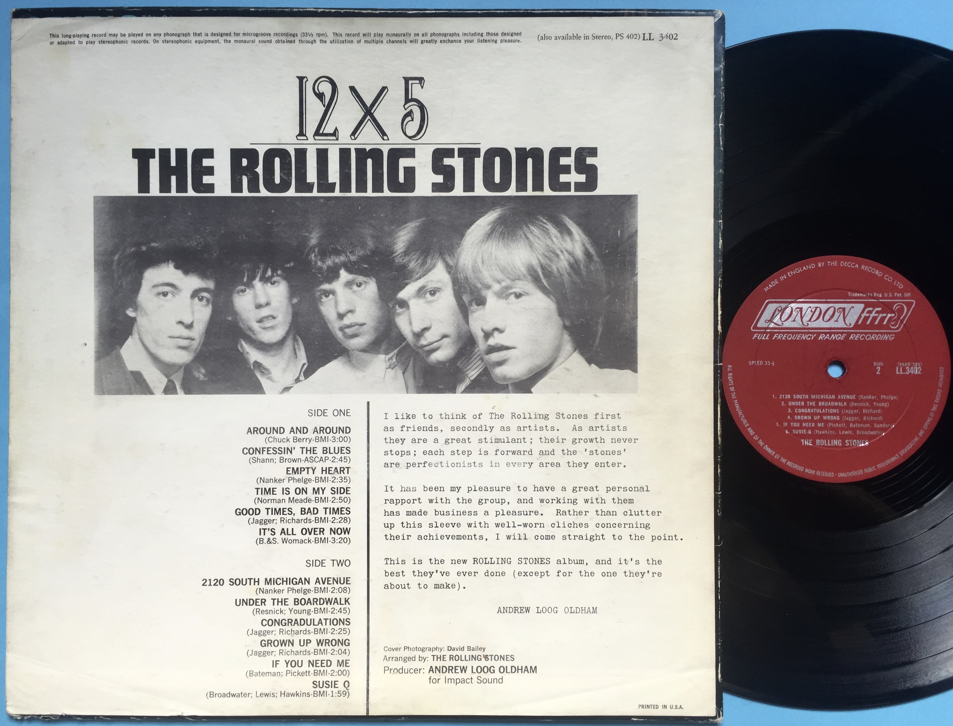 Nostalgipalatset - ROLLING STONES - 12x5 US-orig/UK export LP 1965 Nostalgipalatset - ROLLING STONES - 12x5 US-orig/UK export LP 1965