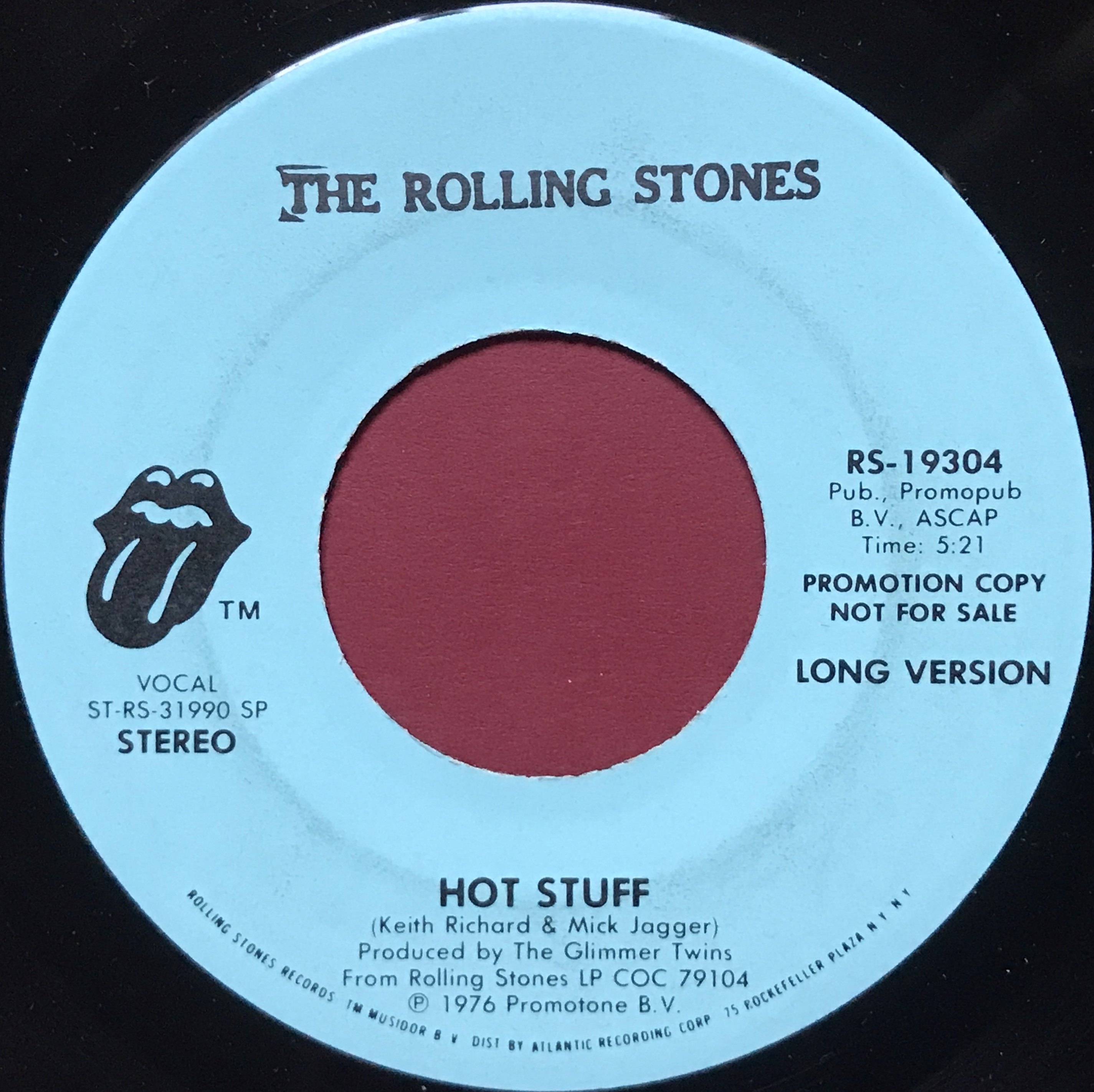 Nostalgipalatset - ROLLING STONES - Hot stuff US Lång/kort PROMO 45 1976 Nostalgipalatset - ROLLING STONES - Hot stuff US Lång/kort PROMO 45 1976