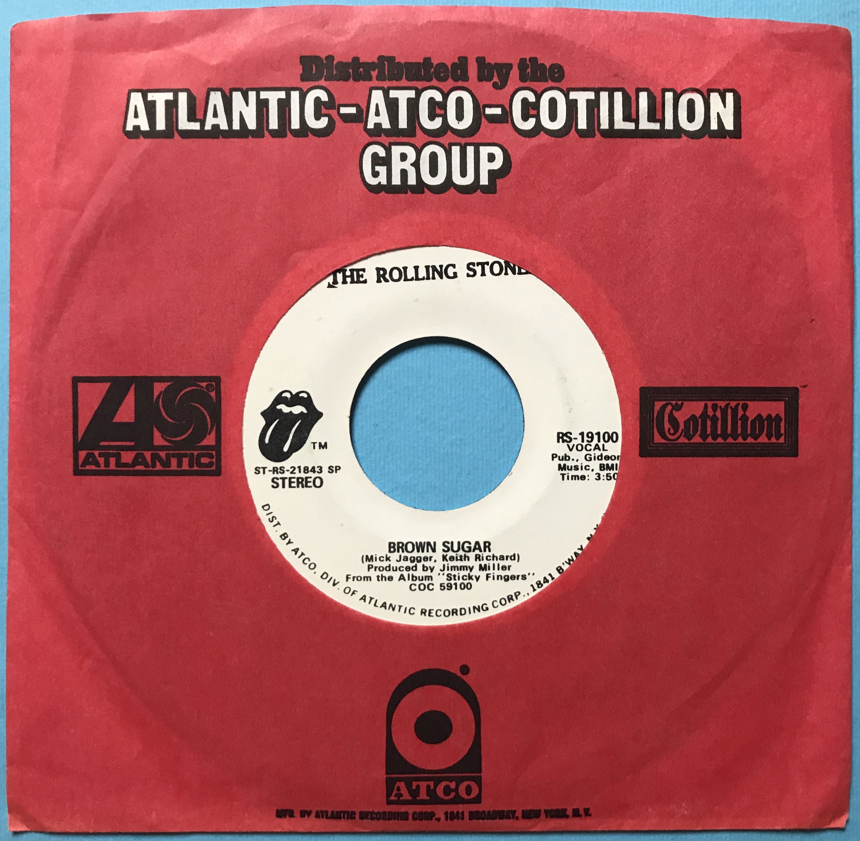 Nostalgipalatset - ROLLING STONES - Brown sugar US PROMO 45 1971 Nostalgipalatset - ROLLING STONES - Brown sugar US PROMO 45 1971