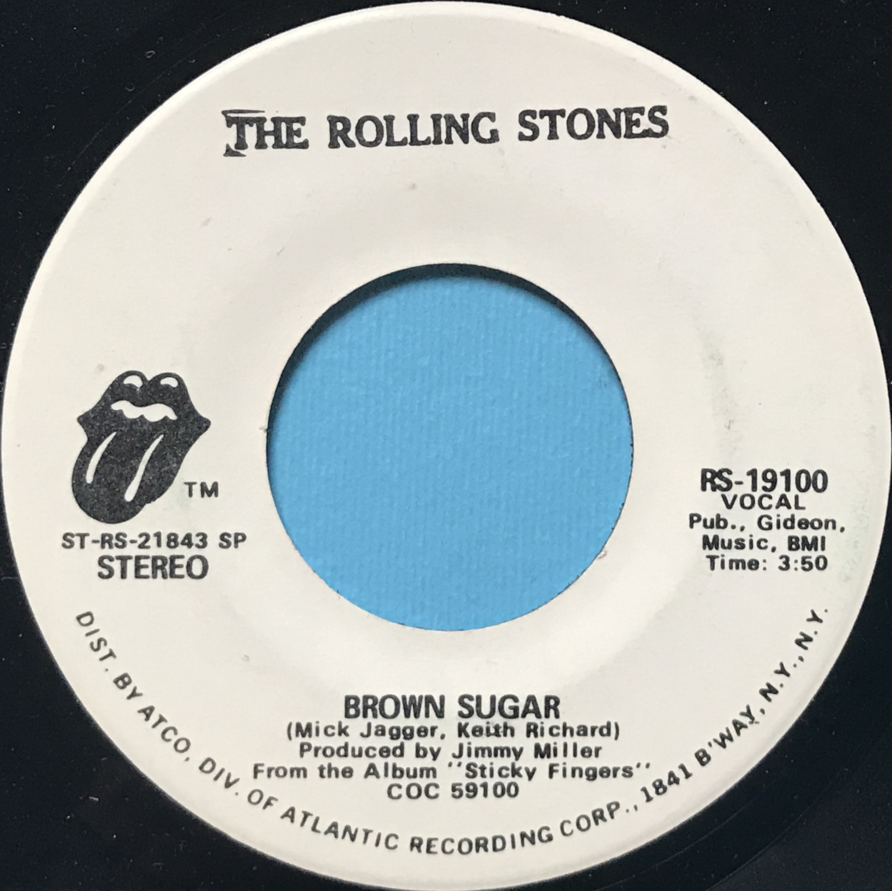 Nostalgipalatset - ROLLING STONES - Brown sugar US PROMO 45 1971 Nostalgipalatset - ROLLING STONES - Brown sugar US PROMO 45 1971